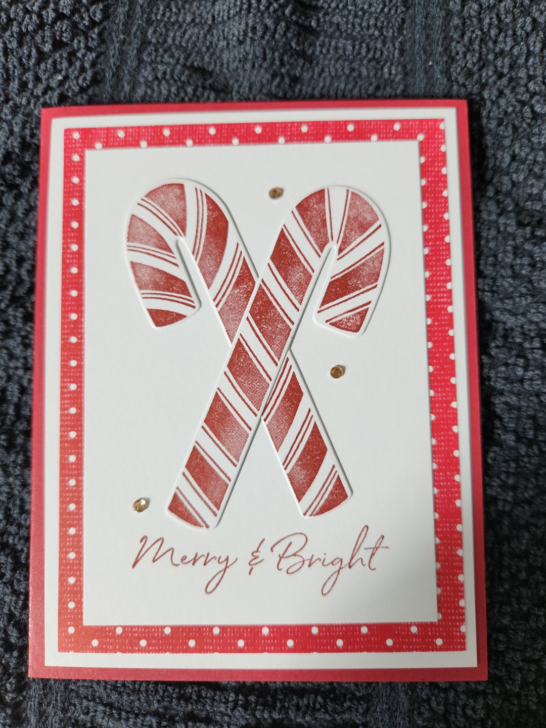 Handmade Christmas Card, Candy Canes - Etsy