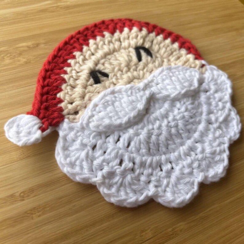 Santa Claus Coaster Crochet Pattern PDF, Beginner Christmas Decoration ...