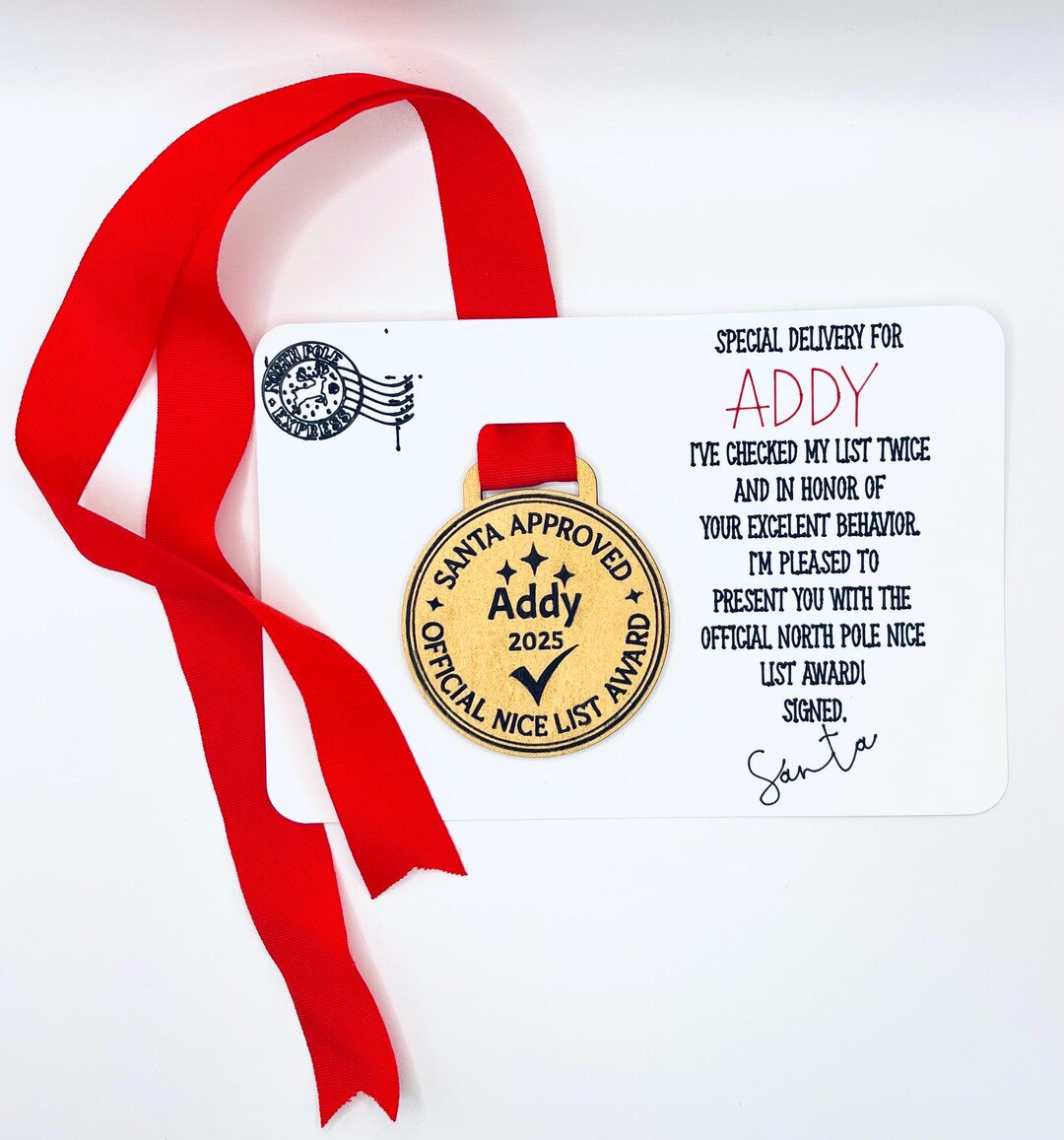 Personalized Official North Pole Nice List Award - Etsy