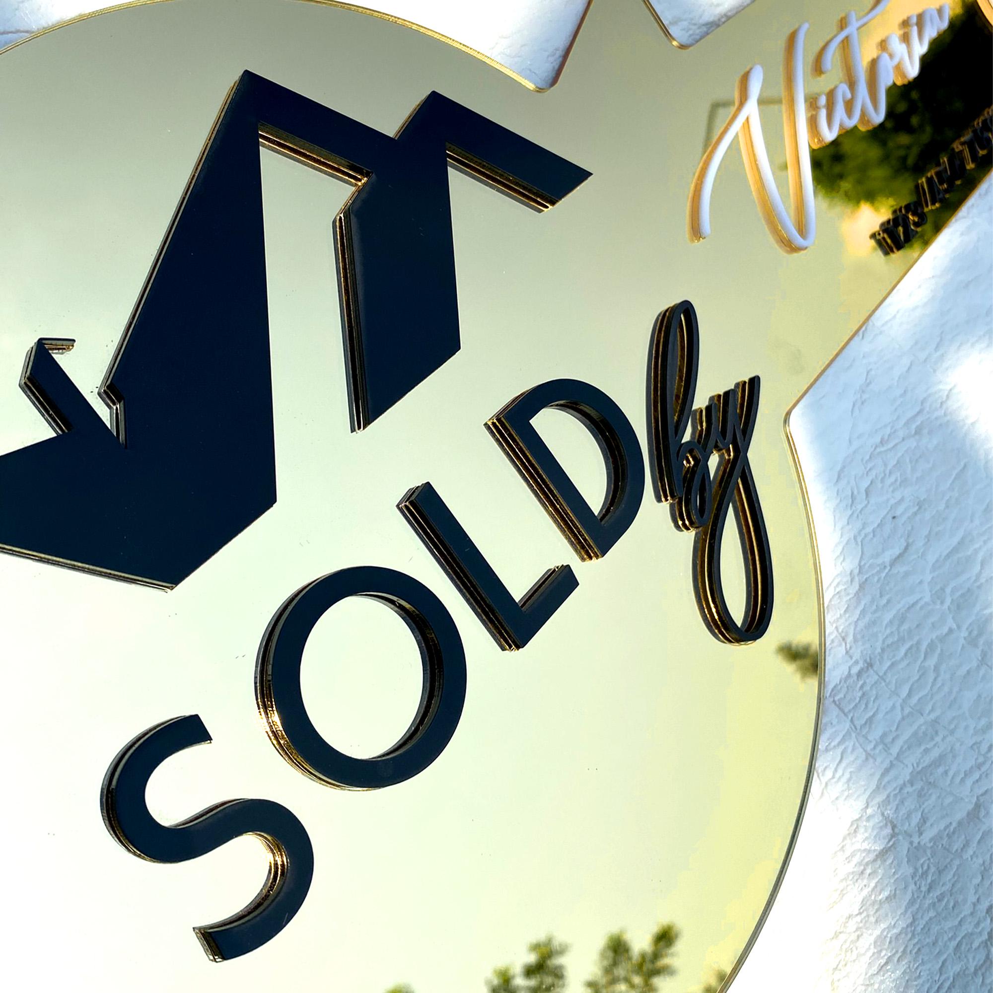 Gold Mirror Acrylic Sold Key Sign: Realtor Closing Photo Prop - Etsy
