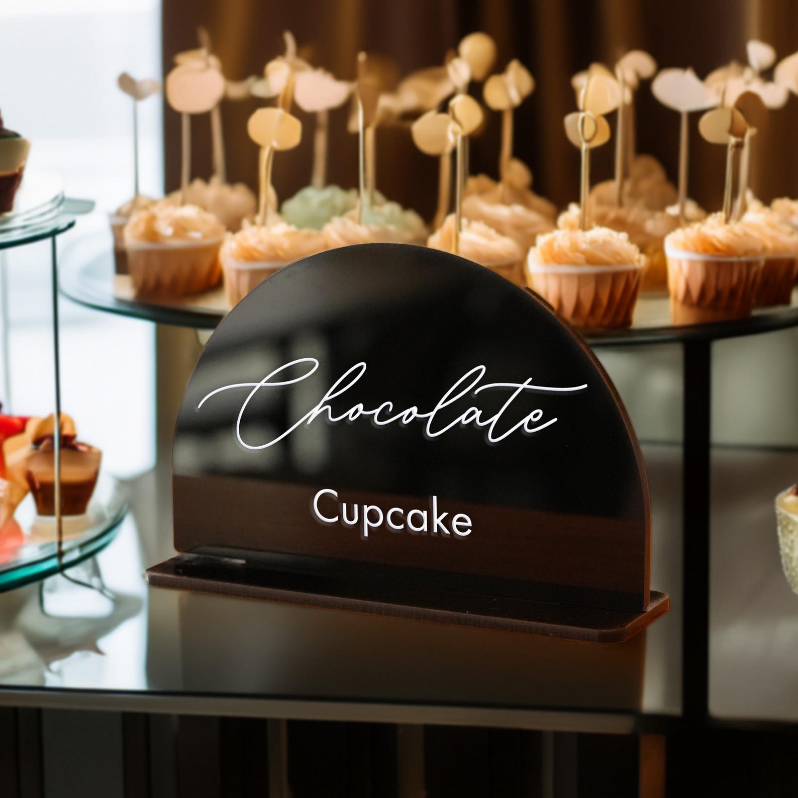 Custom Acrylic Food Sign: Modern Buffet Label, Reusable Dessert Signage ...