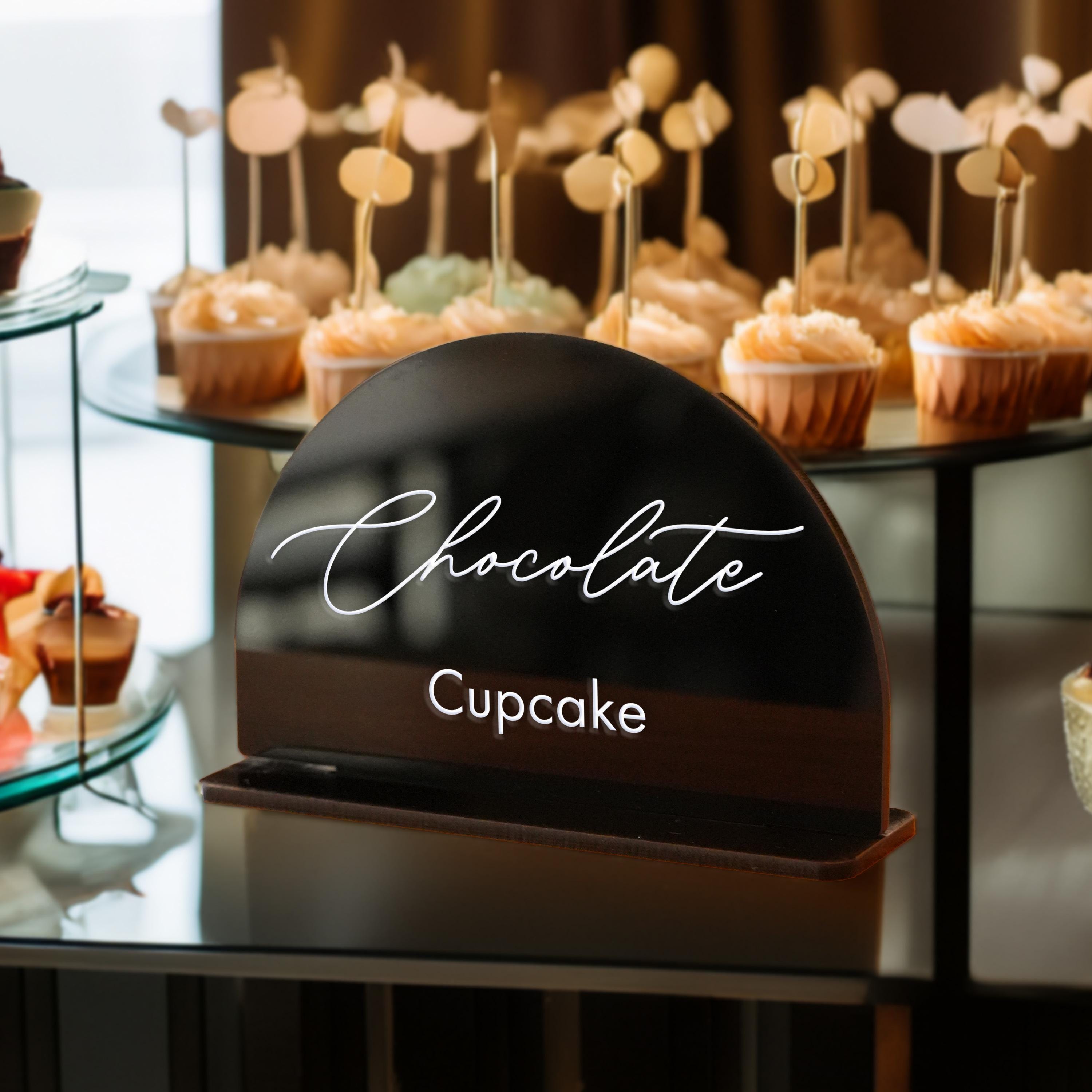 Custom Acrylic Food Sign: Modern Buffet Label, Reusable Dessert Signage ...