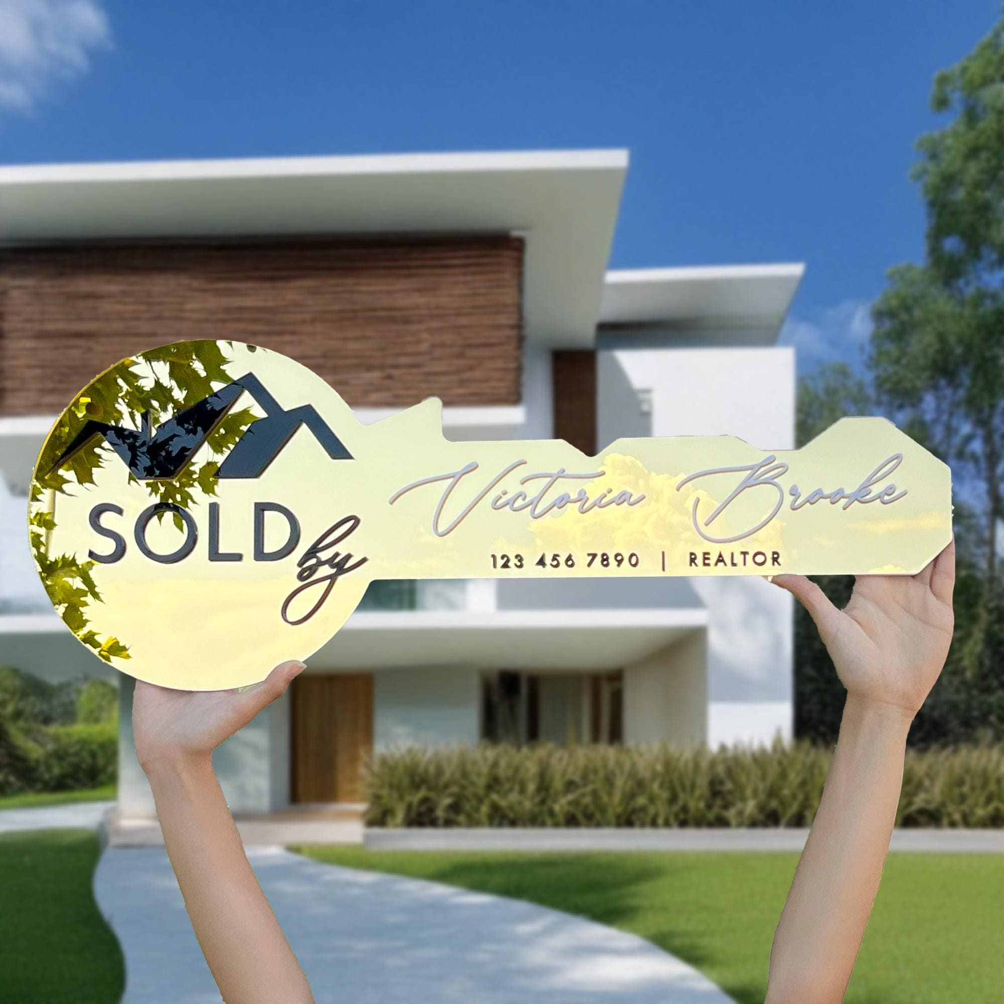 Gold Mirror Acrylic Sold Key Sign: Realtor Closing Photo Prop - Etsy