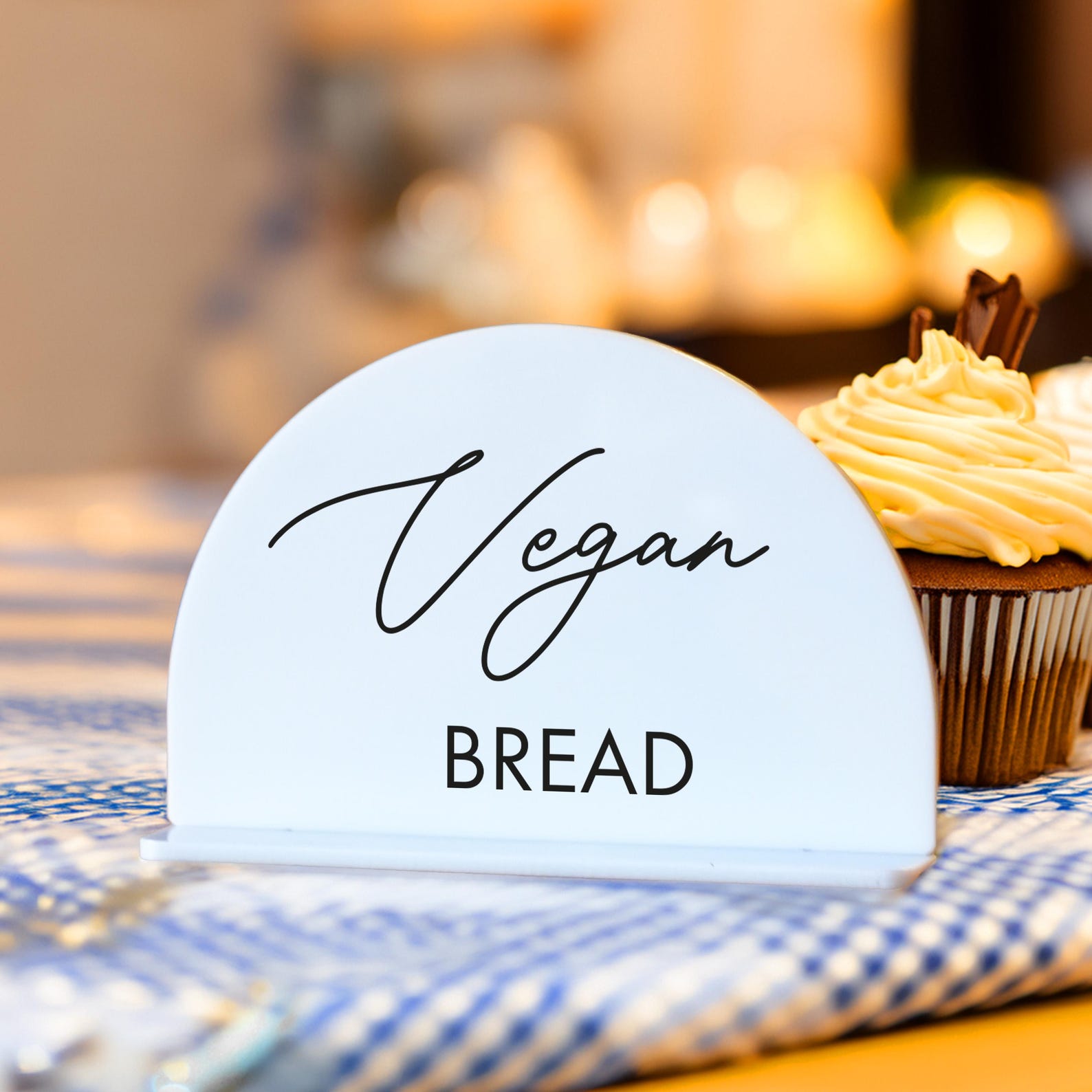 Custom Acrylic Food Sign: Modern Buffet Label, Reusable Dessert Signage ...