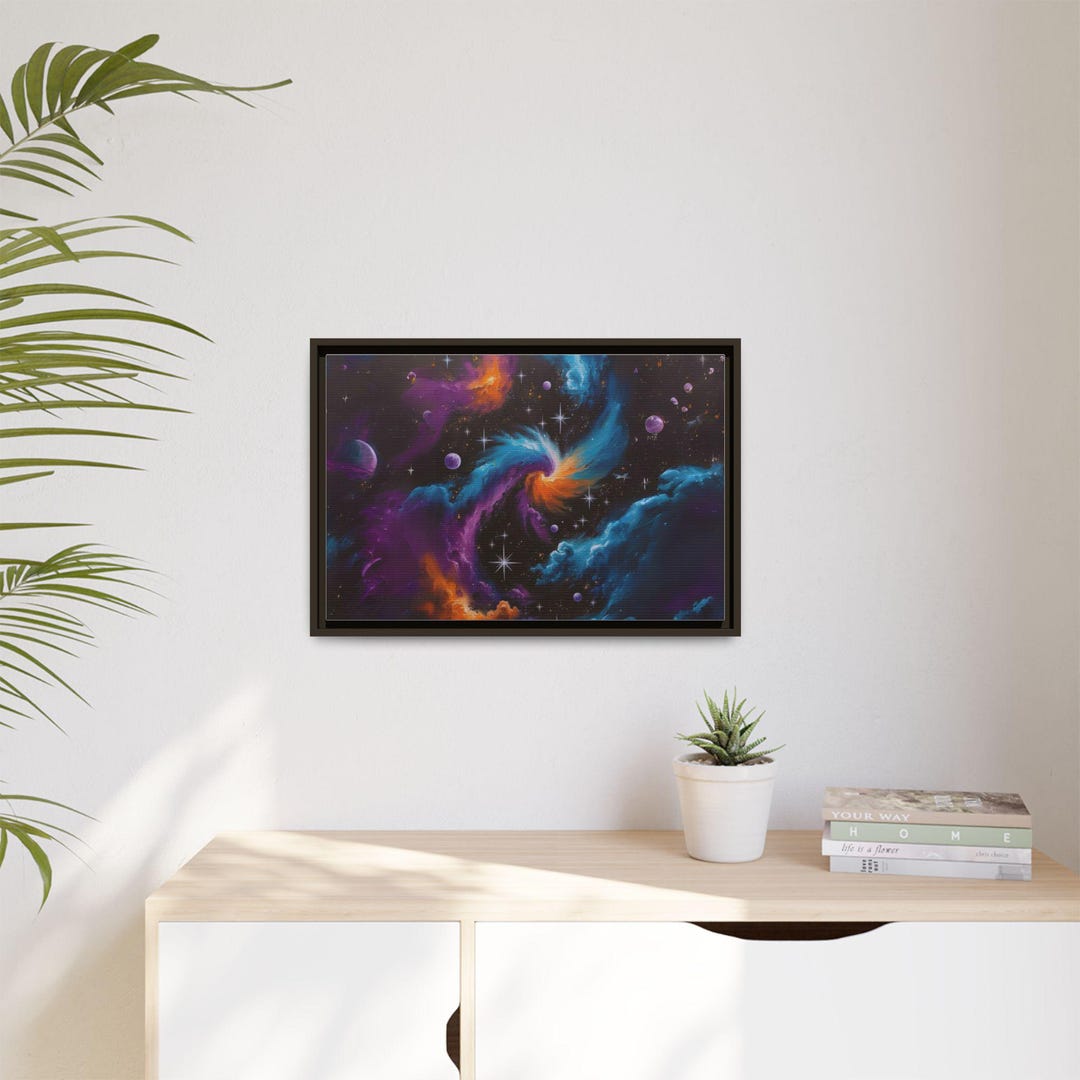 Cosmic Art Print, Framed Space Wall Decor, Galaxy Artwork for Home ...