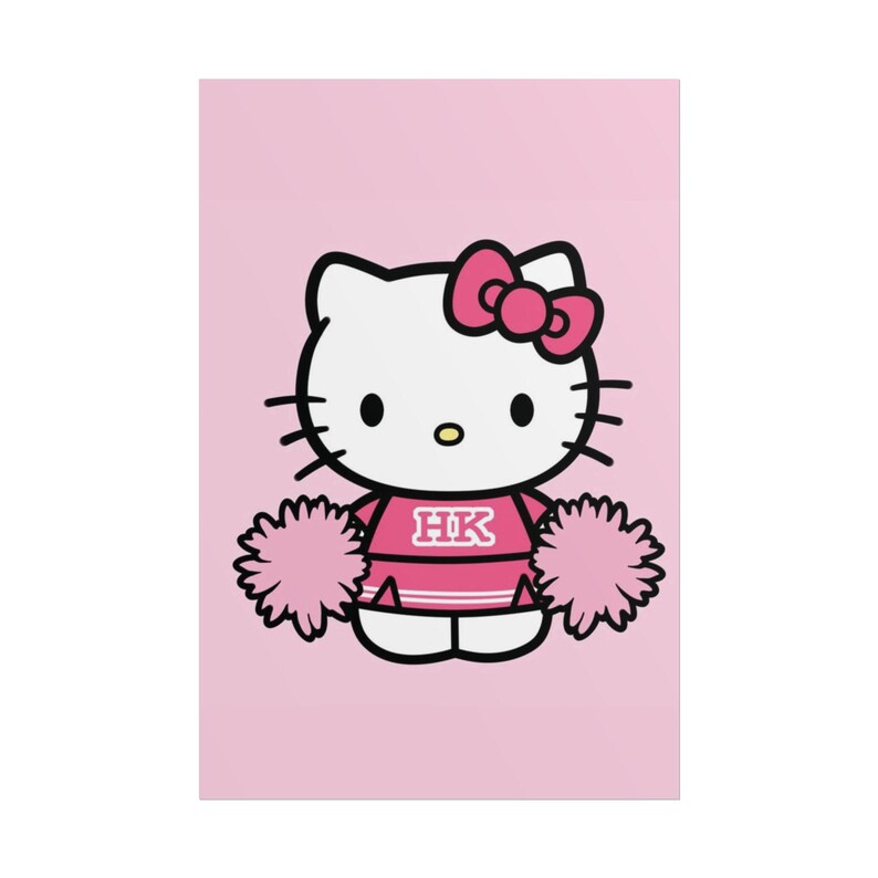 Hello Kitty Cheerleader Rolled Poster, Cute Wall Art, Kids Room Decor ...