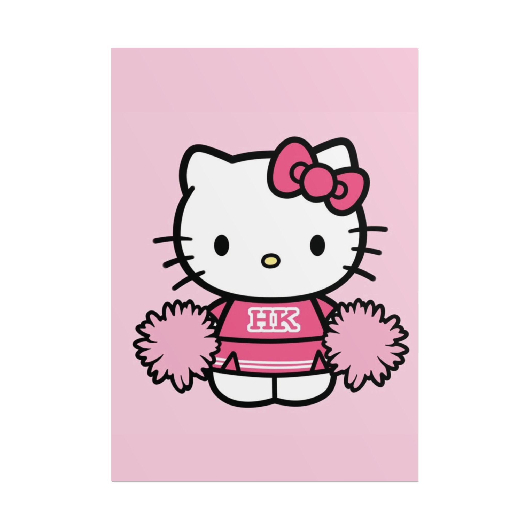 Hello Kitty Cheerleader Rolled Poster, Cute Wall Art, Kids Room Decor ...