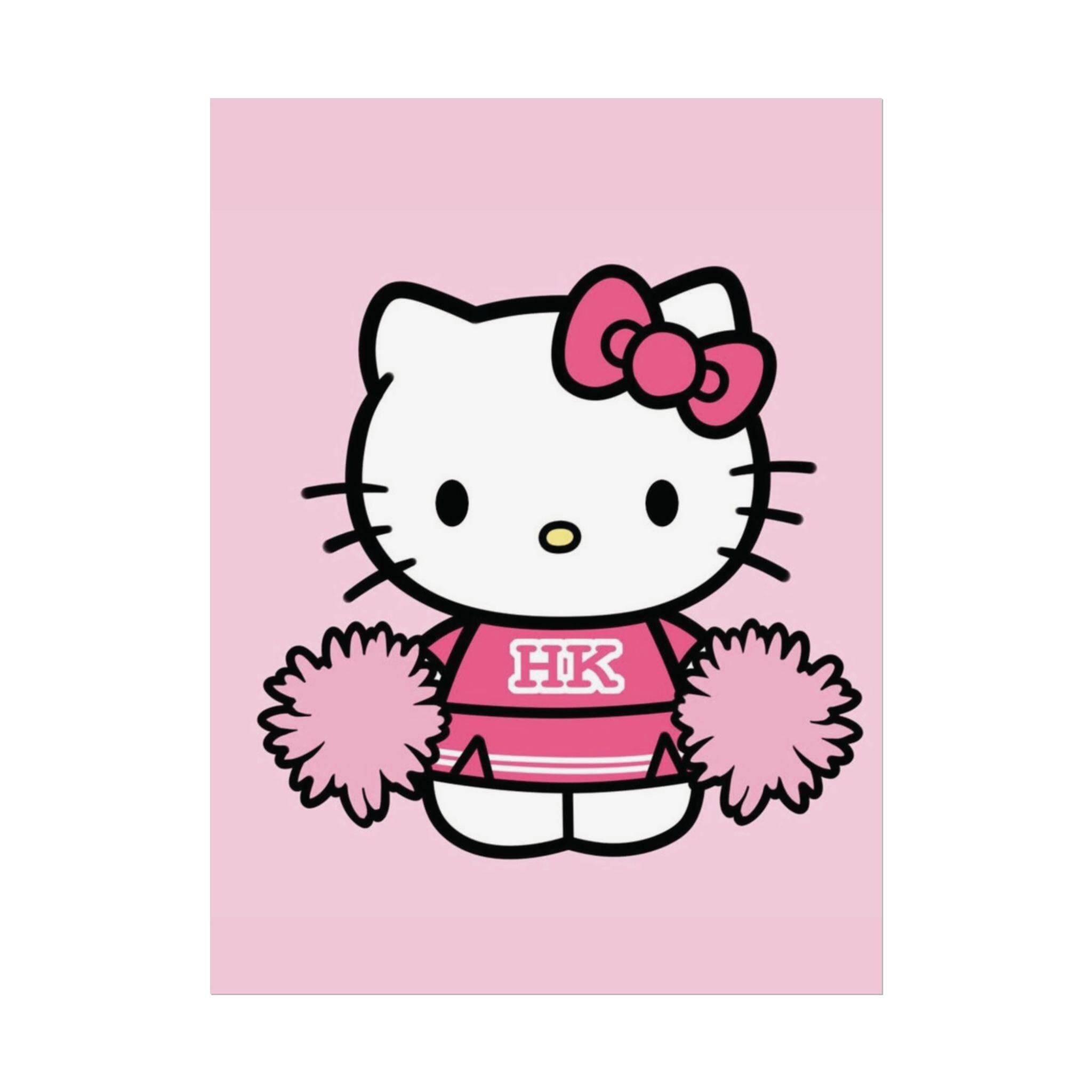 Hello Kitty Cheerleader Rolled Poster, Cute Wall Art, Kids Room Decor ...