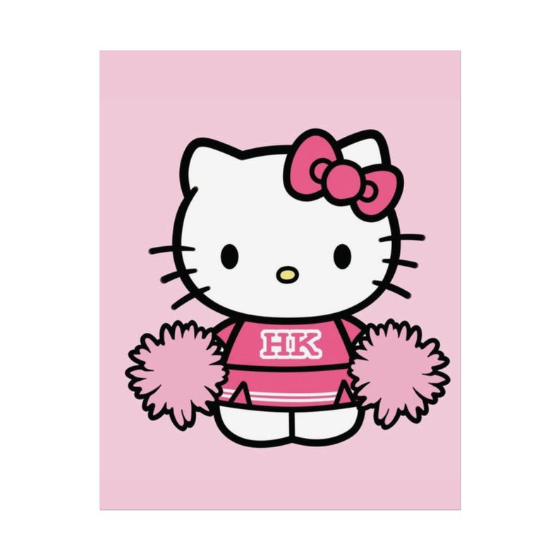 Hello Kitty Cheerleader Rolled Poster, Cute Wall Art, Kids Room Decor ...