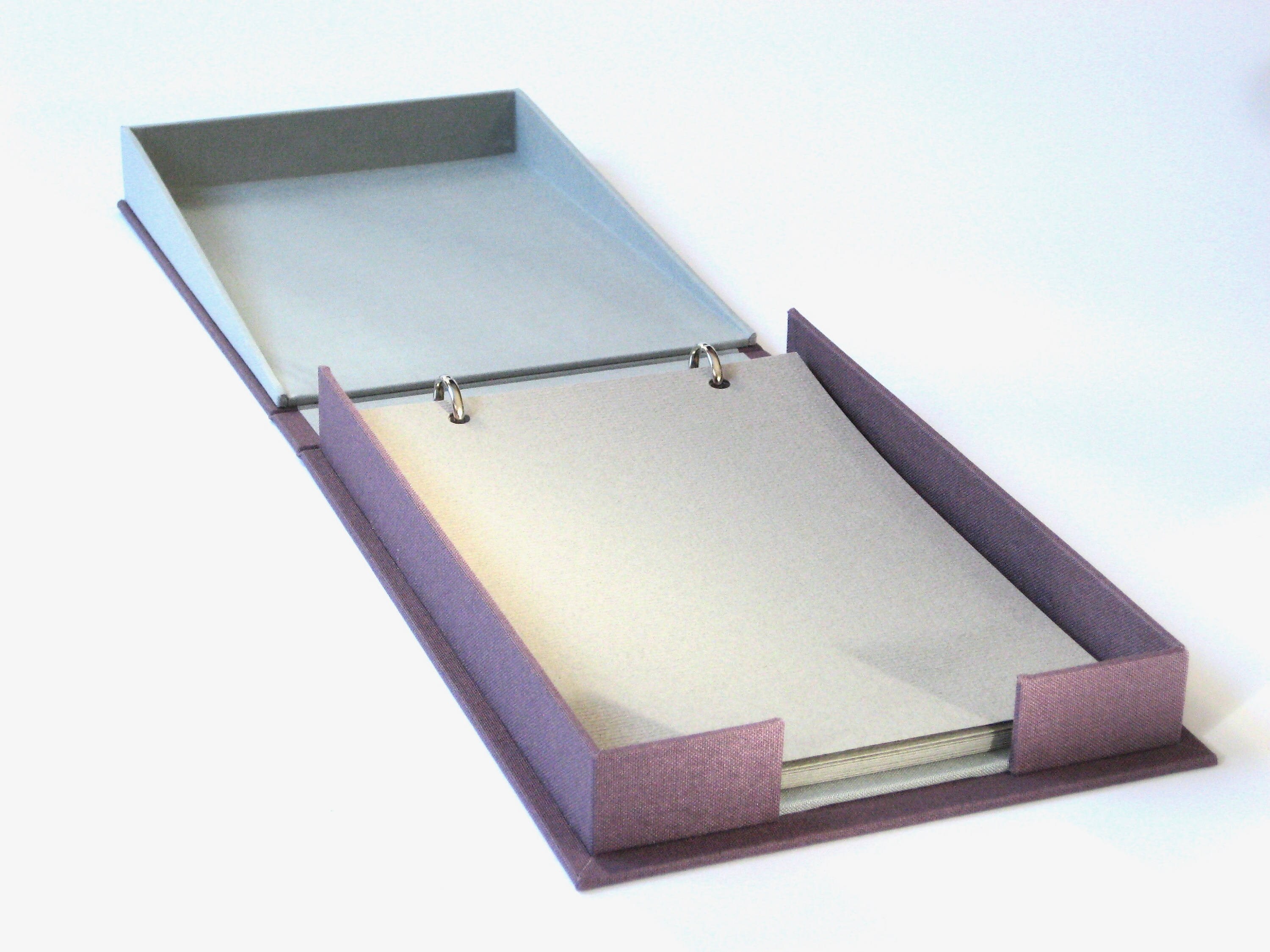 Photo Album Clamshell Box Portfolio - Heather and Gray - Etsy