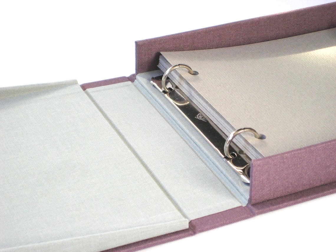 Photo Album Clamshell Box Portfolio Heather and Gray | Etsy