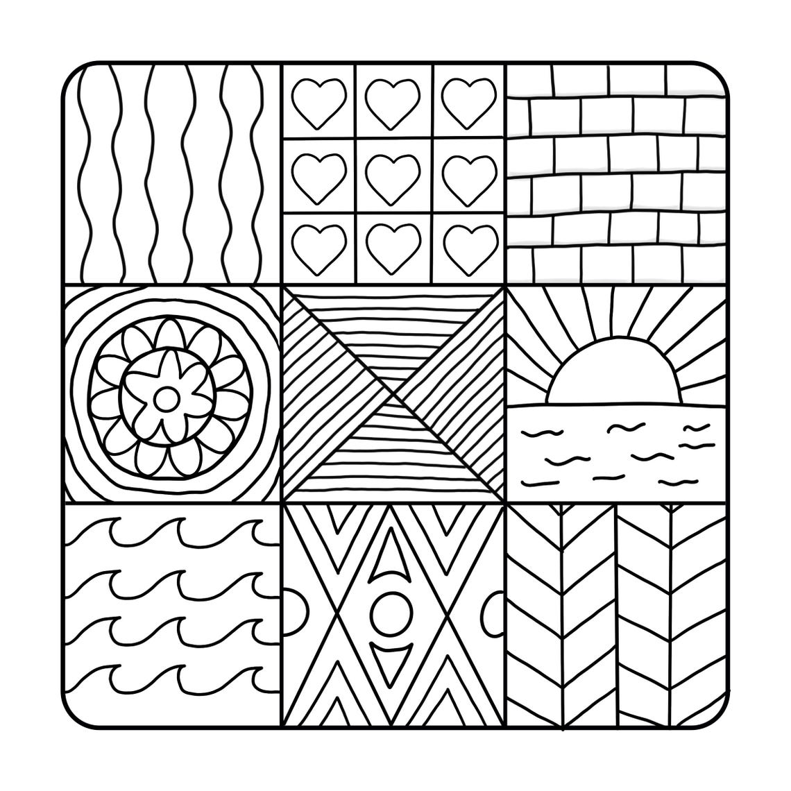 Bundle Coloring Pages Patterns - Etsy