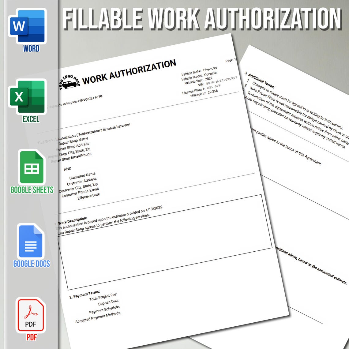 Body Shop Repair Estimate Template, Auto Repair Estimate Template ...