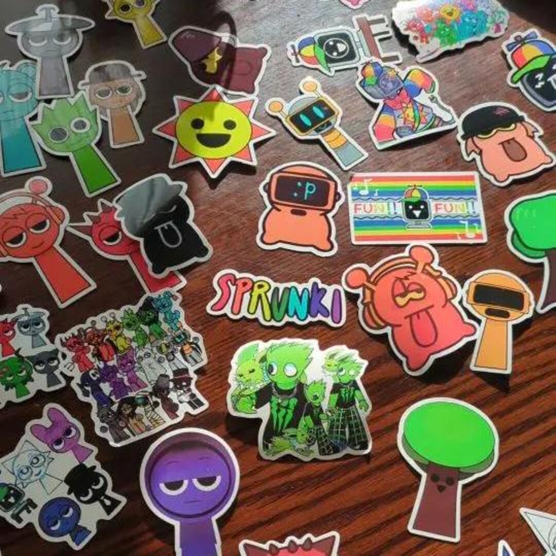 100 Sprunki Stickers | Incrediblox | Water Bottle Bike Skateboard ...