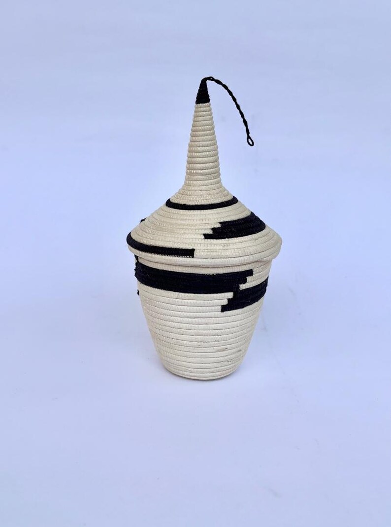 Bundle of 5 (black and White) African Storage Sisal Baskets (agaseke ...