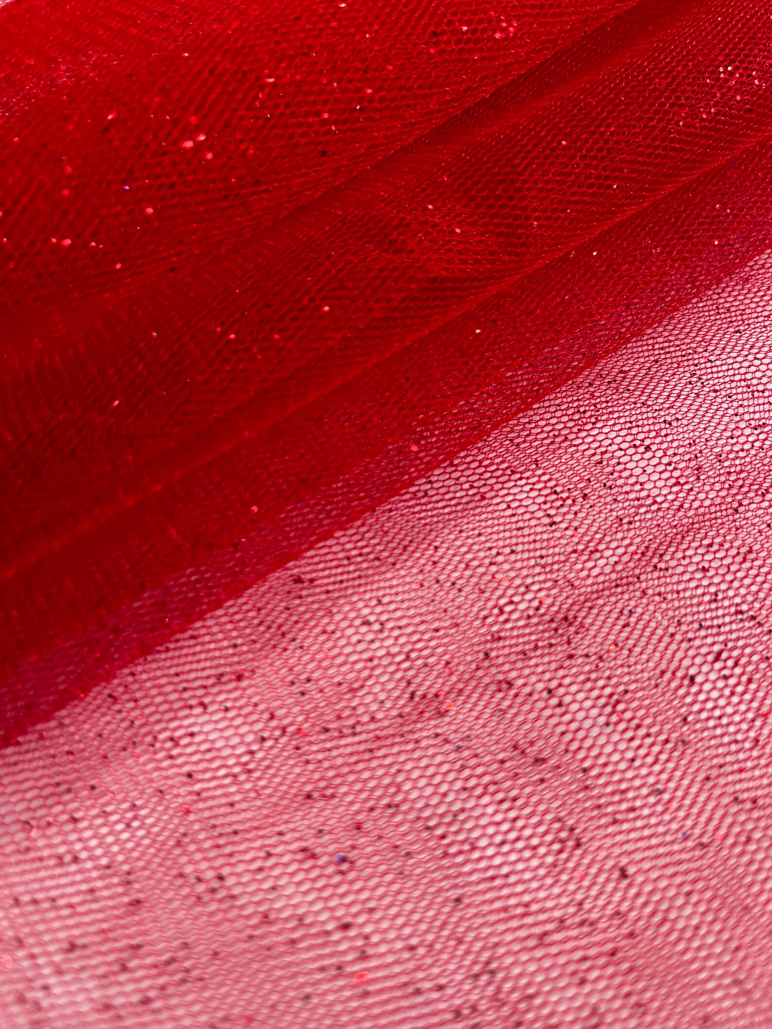 Red Glitter Tulle Fabric: Sparkle Sheer Net for Dress, Crafts, Costume ...