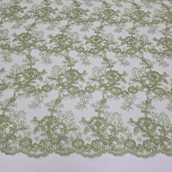 Green Lace Fabric - Etsy