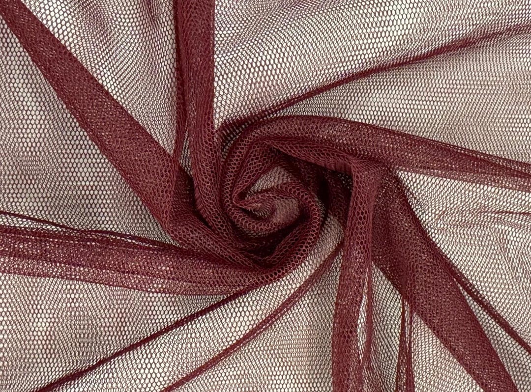 Dark Burgundy English Net Fabric: Soft Sheer Veiling, 60" Wide - Etsy