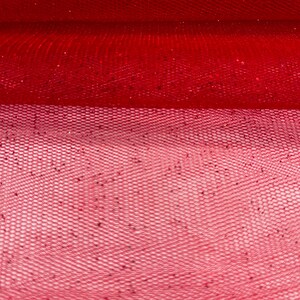 Red Glitter Tulle Fabric: Sparkle Sheer Net for Dress, Crafts, Costume ...