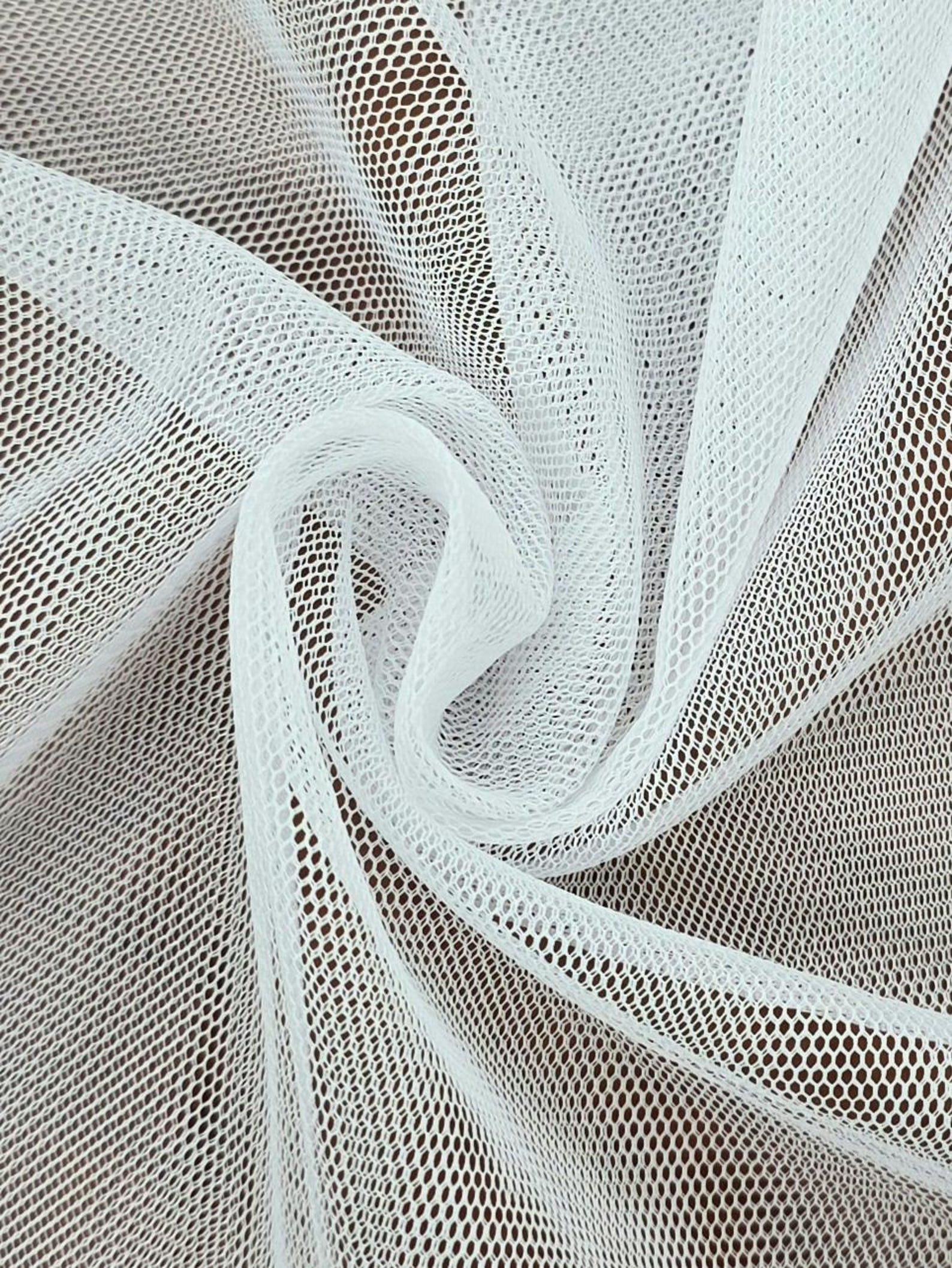 White English Net Fabric: Soft Sheer Polyester - 60" Wide, Wedding ...