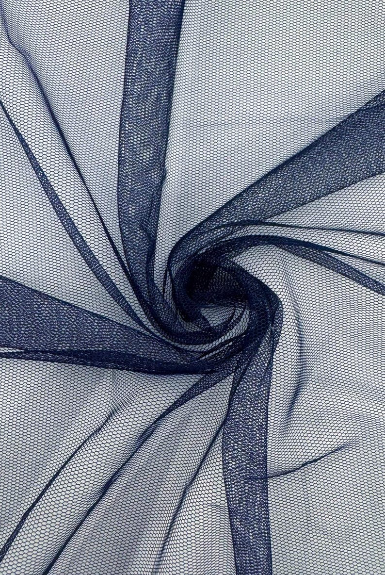 Navy English Net Fabric: Soft Sheer Veiling, 60" Wide - Etsy