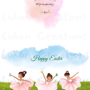 Easter Ballerina Card – Instant Download, Printable Ballet Easter ...