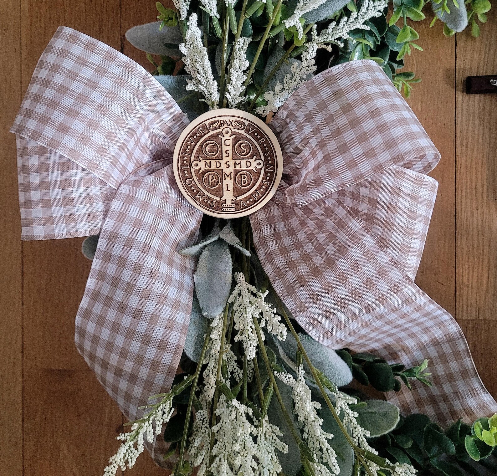 Year Round Lamb's Ear Wreath Catholic Home Decor Christian Gift Idea ...