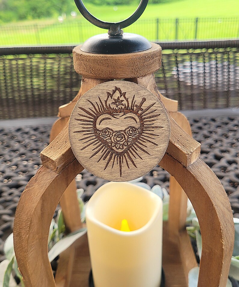 Rustic Sacred Heart of Jesus Lantern Catholic Home Decor Immaculate ...