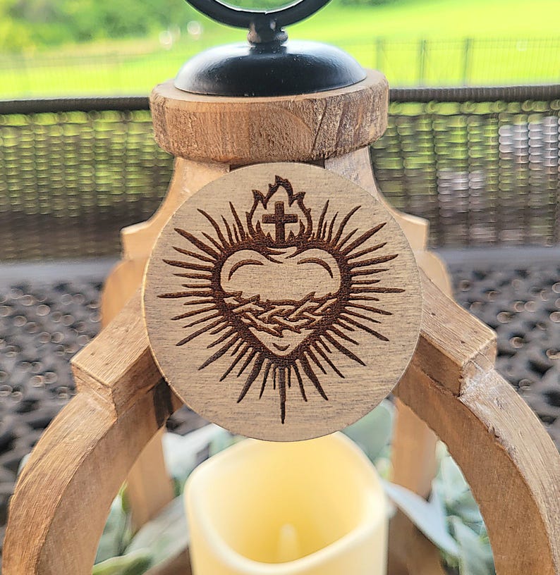 Rustic Sacred Heart of Jesus Lantern Catholic Home Decor Immaculate ...