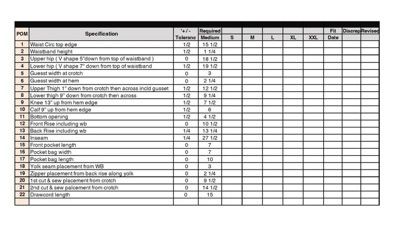 9 PAGES Fashion Measurement Guide - Garment Specification Sheet in PDF ...