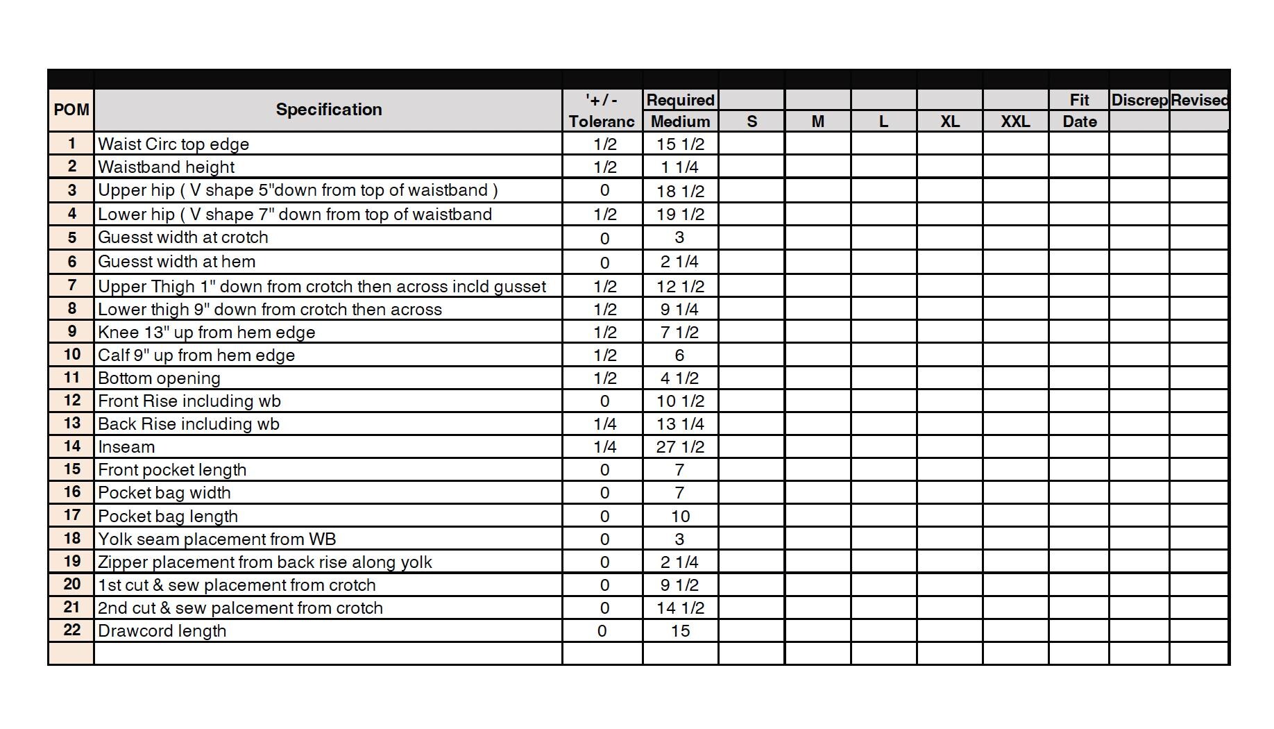 9 PAGES Fashion Measurement Guide - Garment Specification Sheet in PDF ...
