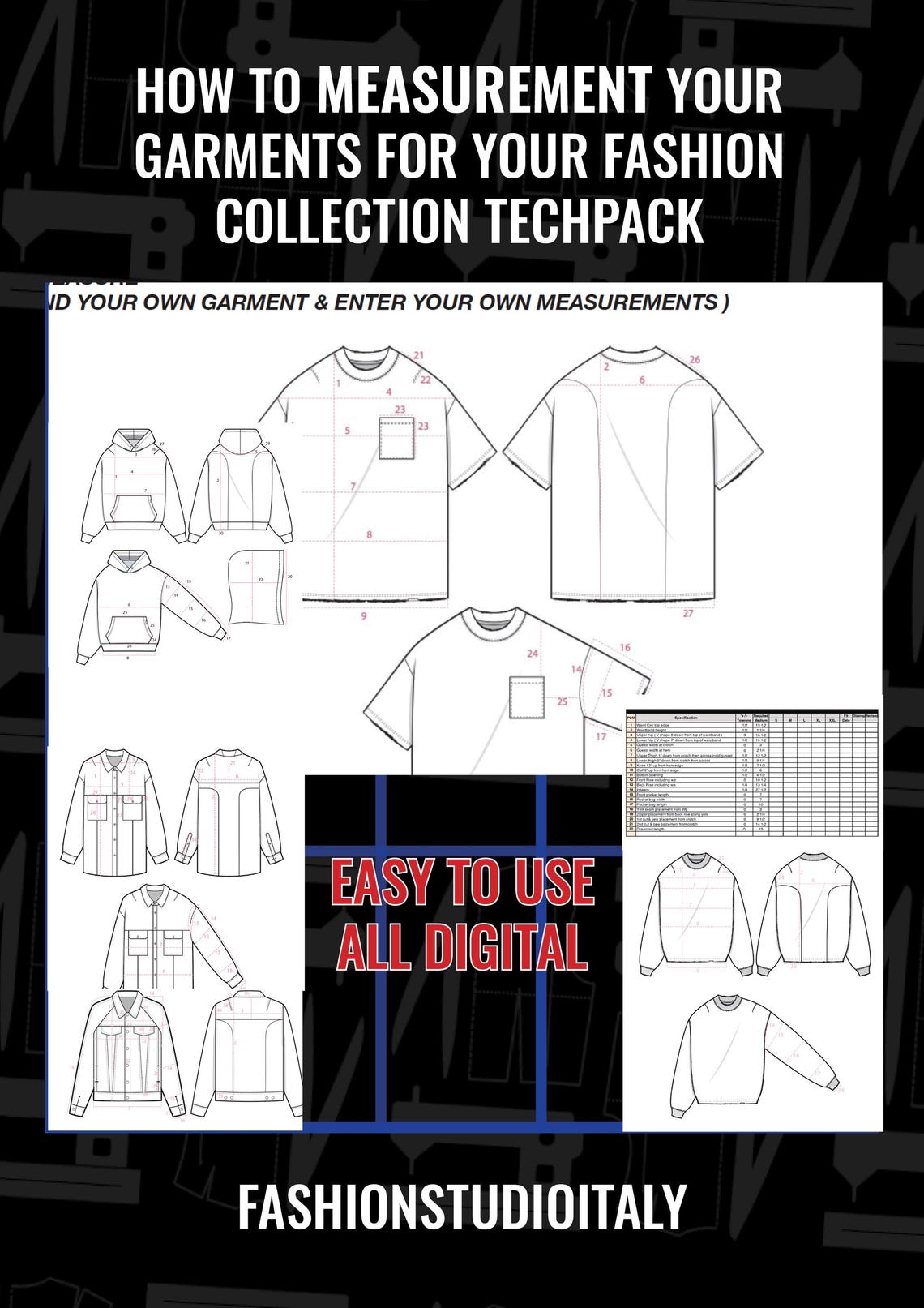 9 PAGES Fashion Measurement Guide - Garment Specification Sheet in PDF ...