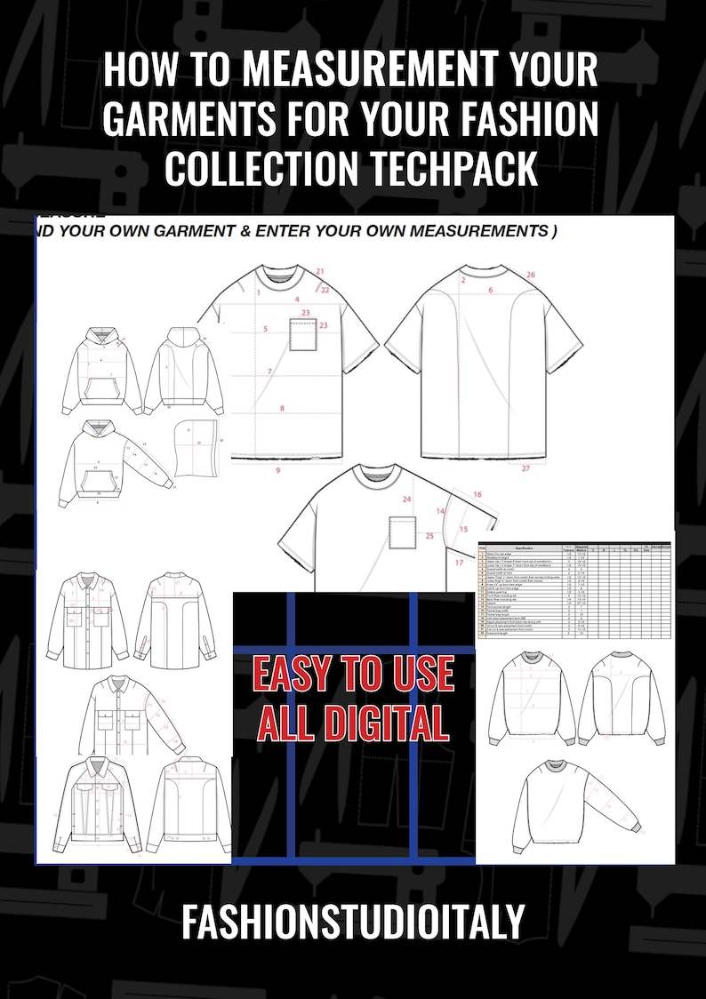 9 PAGES Fashion Measurement Guide - Garment Specification Sheet in PDF ...