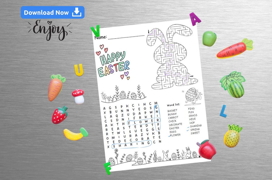 Fun Kids' Easter Activity Page. - Etsy