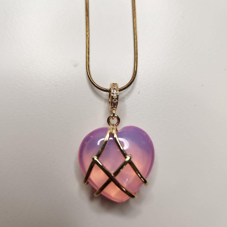 HANDMADE Barbie Diamond Castle Heart Necklace 18k Gold Plated - Etsy