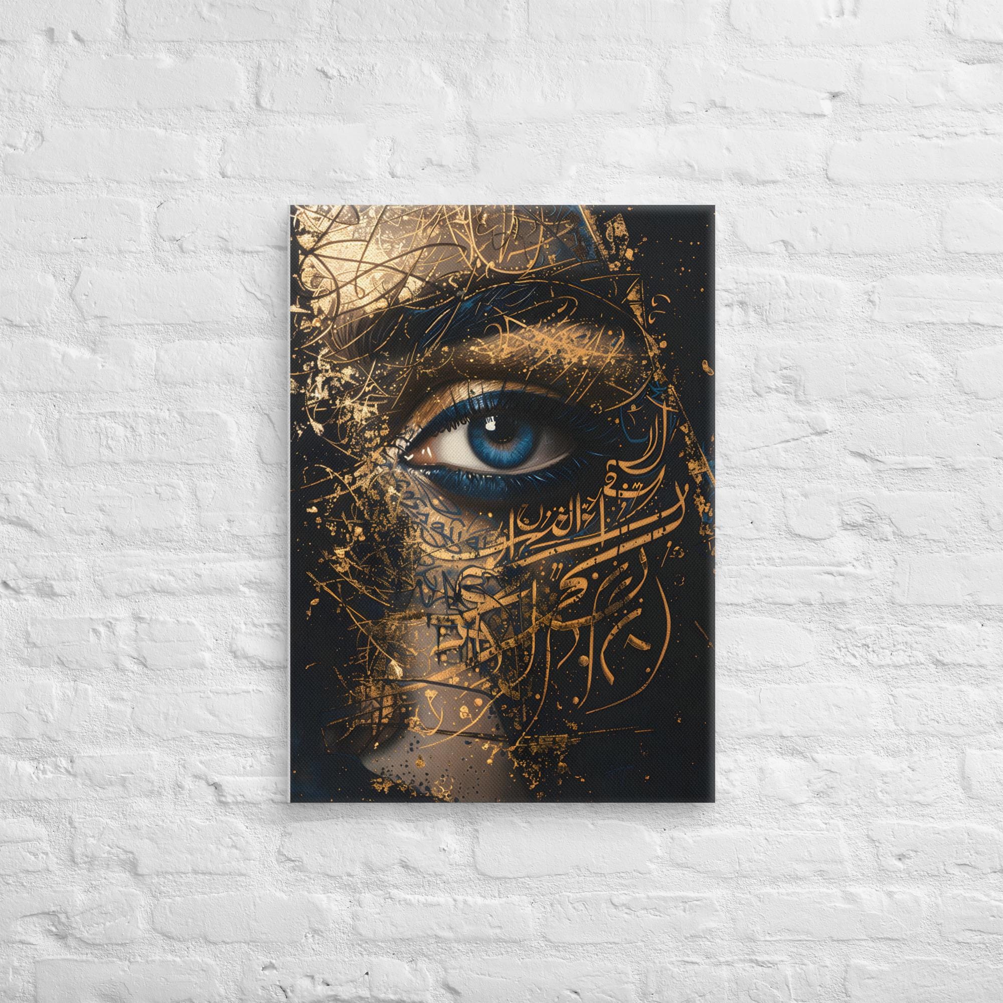 Artistic Eye Wall Art, Eye Design Canvas Decor, Golden Crying Eye ...