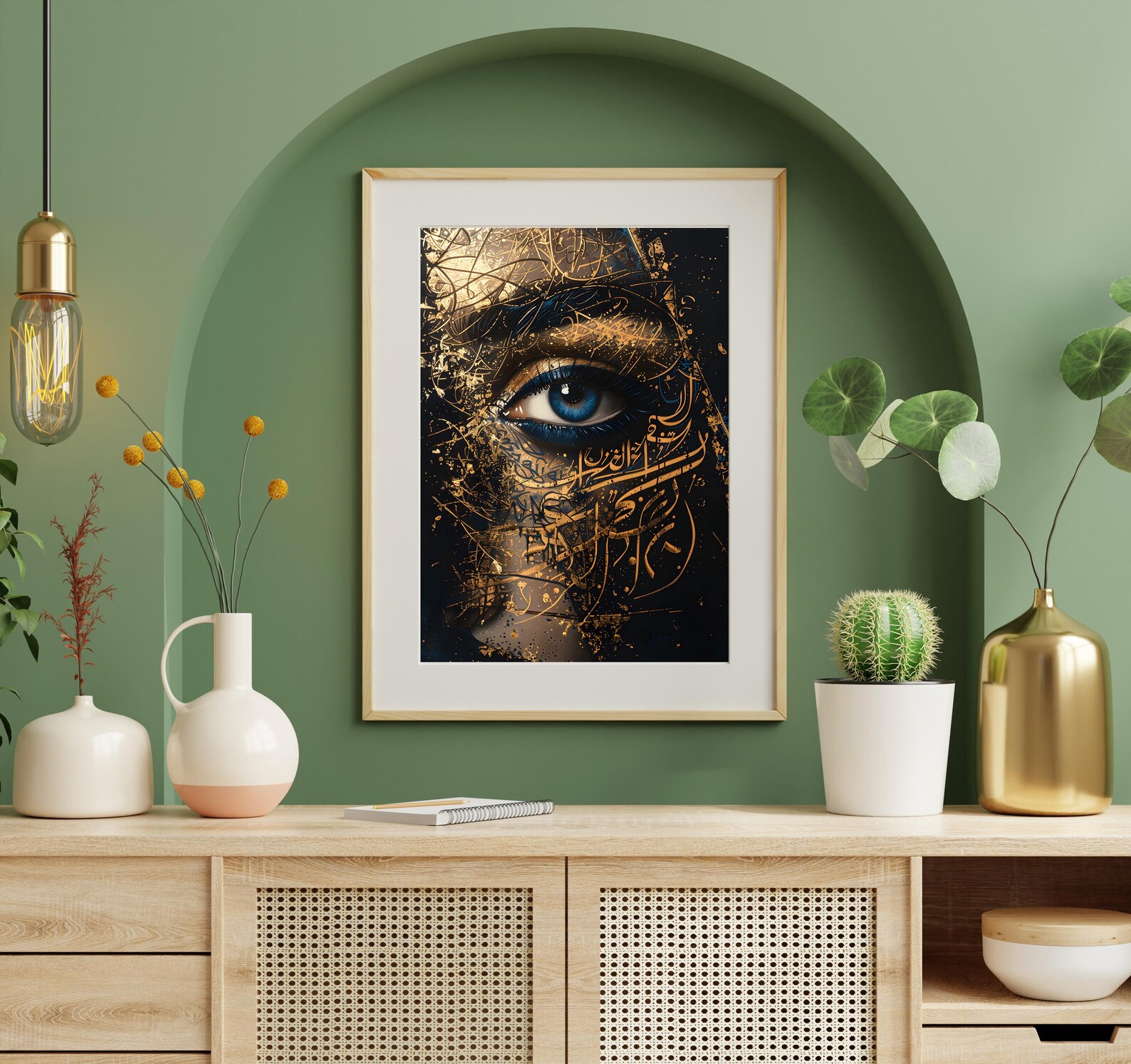 Artistic Eye Wall Art, Eye Design Canvas Decor, Golden Crying Eye ...
