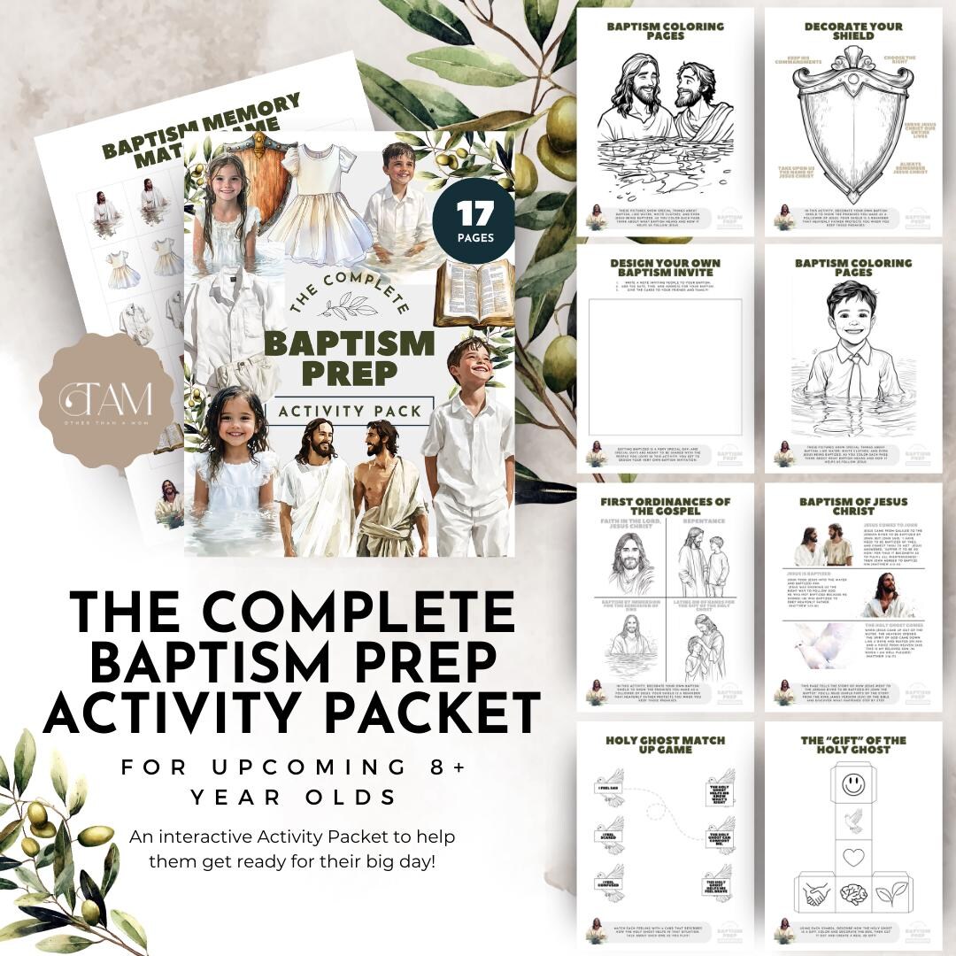 The Complete Baptism Prep Activity Packet | LDS Baptism Activities for ...