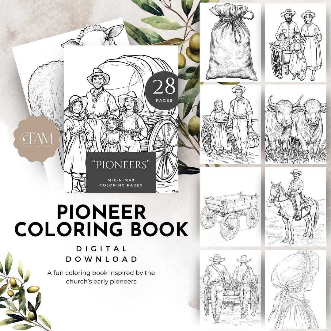 Pioneer Day Coloring Pages | LDS Pioneer Holiday July 24 Coloring ...