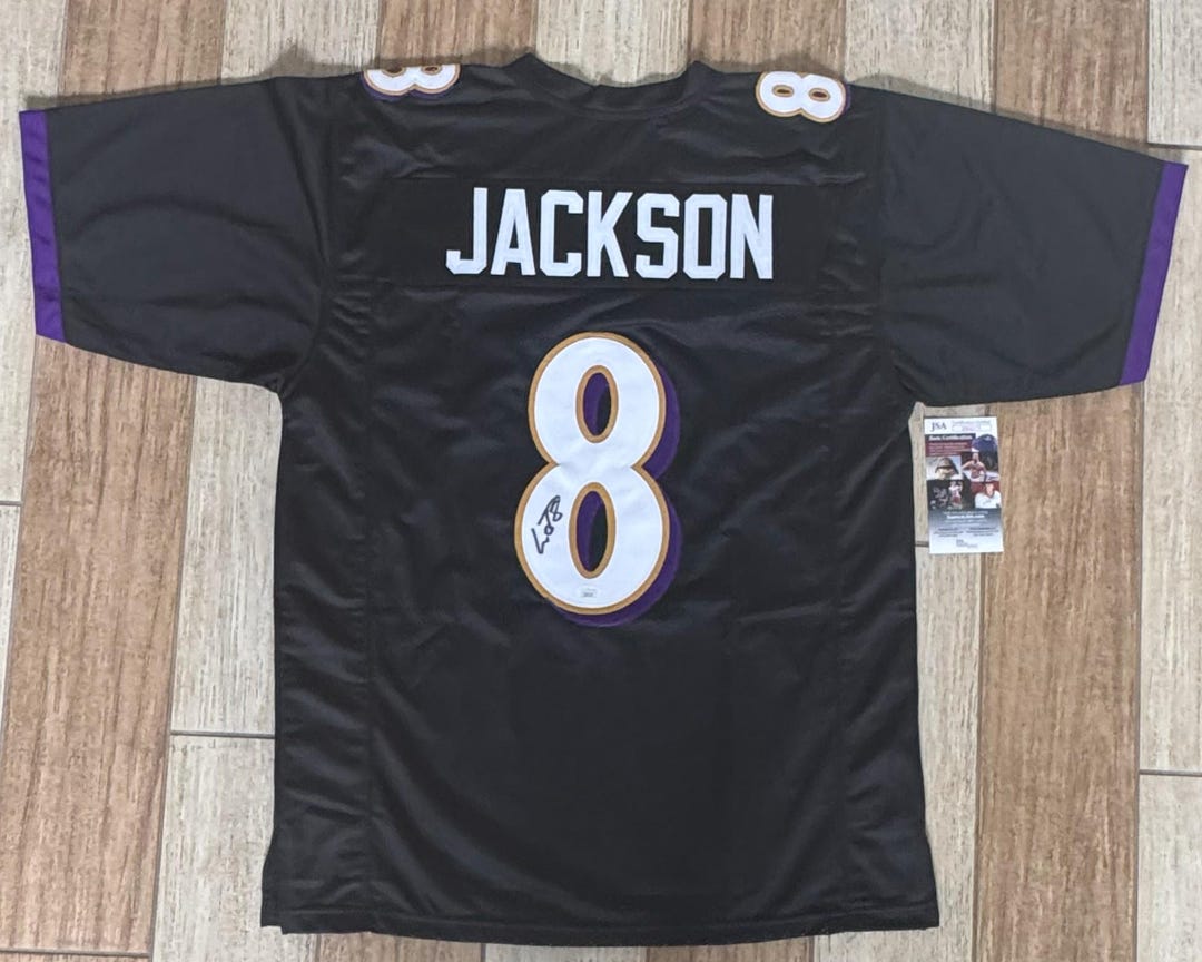 Lamar Jackson Hand Signed Baltimore Ravens NFL Jersey - NFL Sports ...