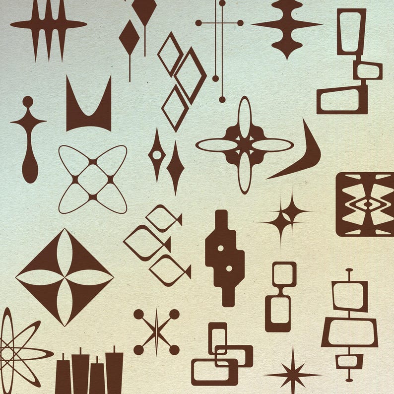 100+ Midcentury Modern Vector Shapes Pack SVG PNG Eps AI Pdf - 100 ...