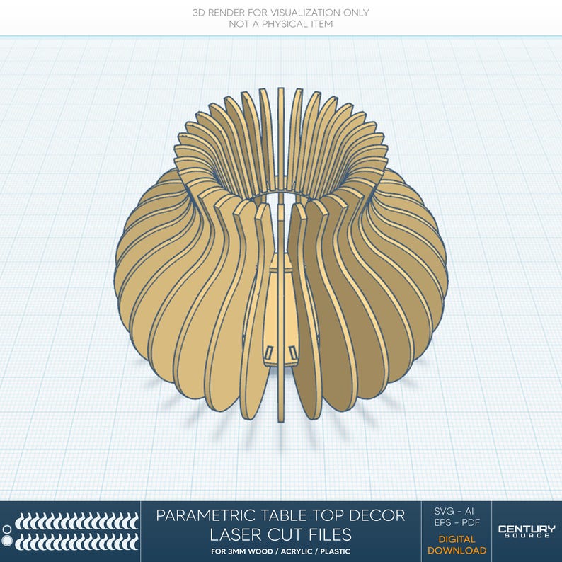 Laser Cut Parametric Vase: 3mm File for CO2 Diode Laser (digital ...