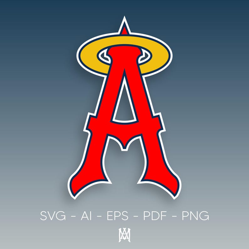 LA Angels A With Halo - Angels Vintage Monogram Logo | A Angels | A ...