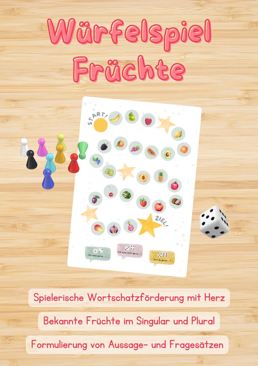 Fruit Dice Game – Singular & Plural – Educational Game for Children ...