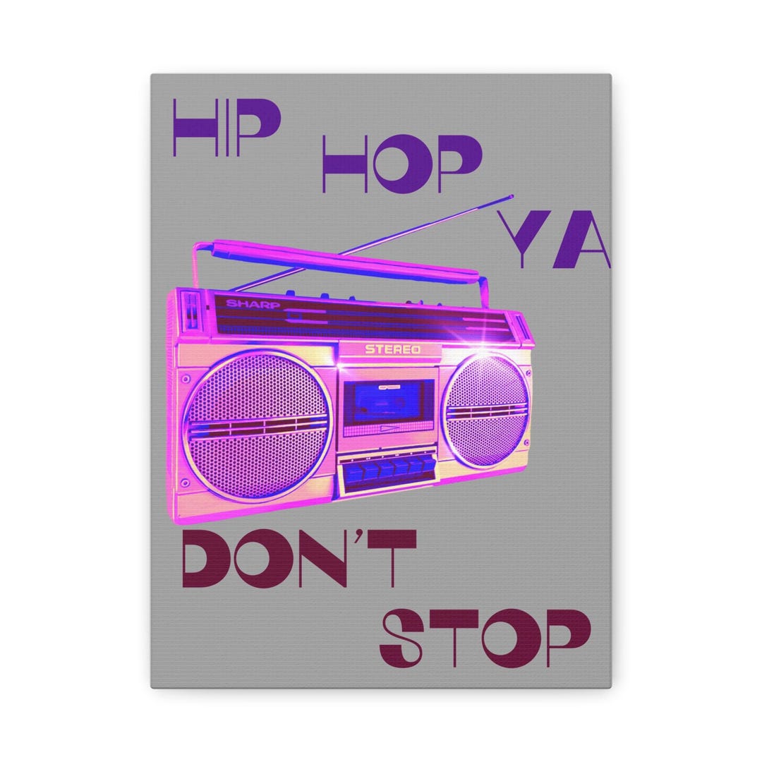 Retro Hip Hop Canvas Art Print, Vibrant Wall Decor, Music Lovers Gift ...