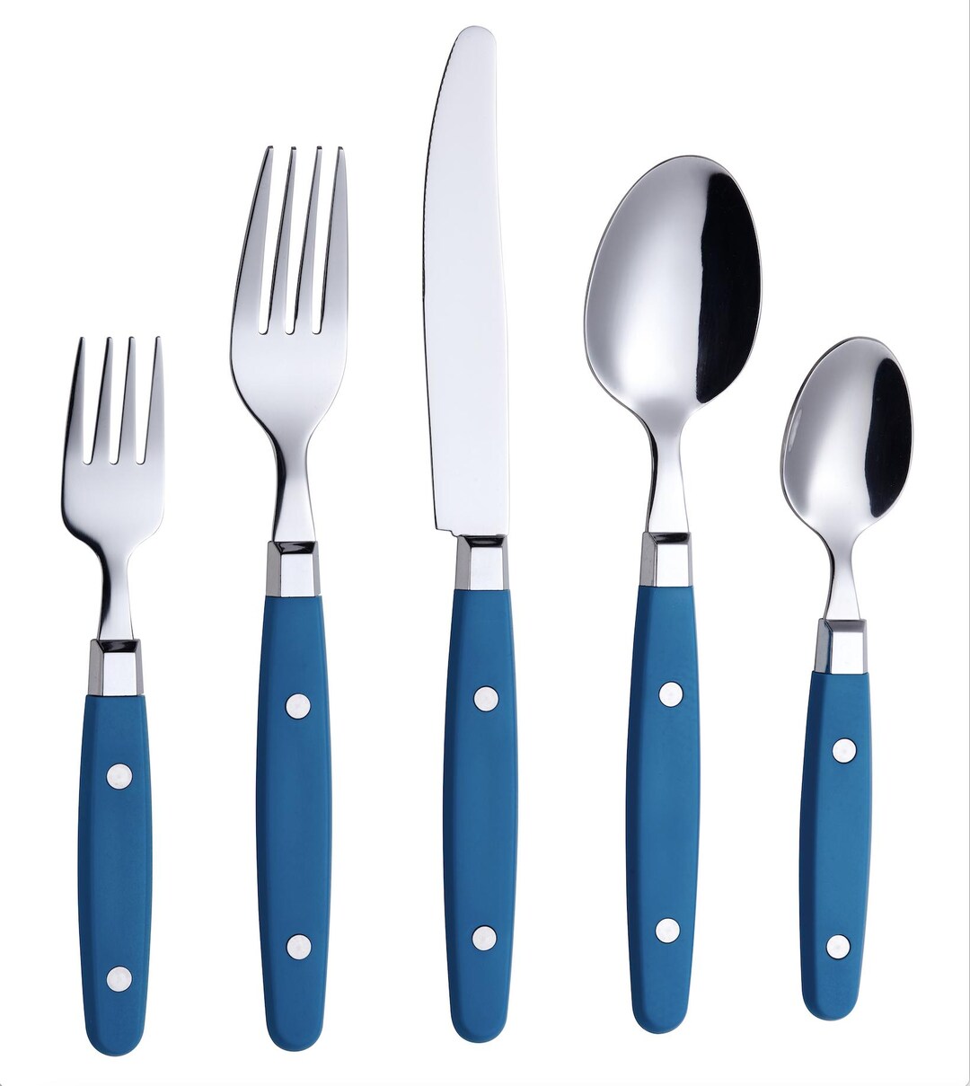 ANNOVA Silverware Set 20 Pieces Stainless Steel Color Handle With Rivet ...