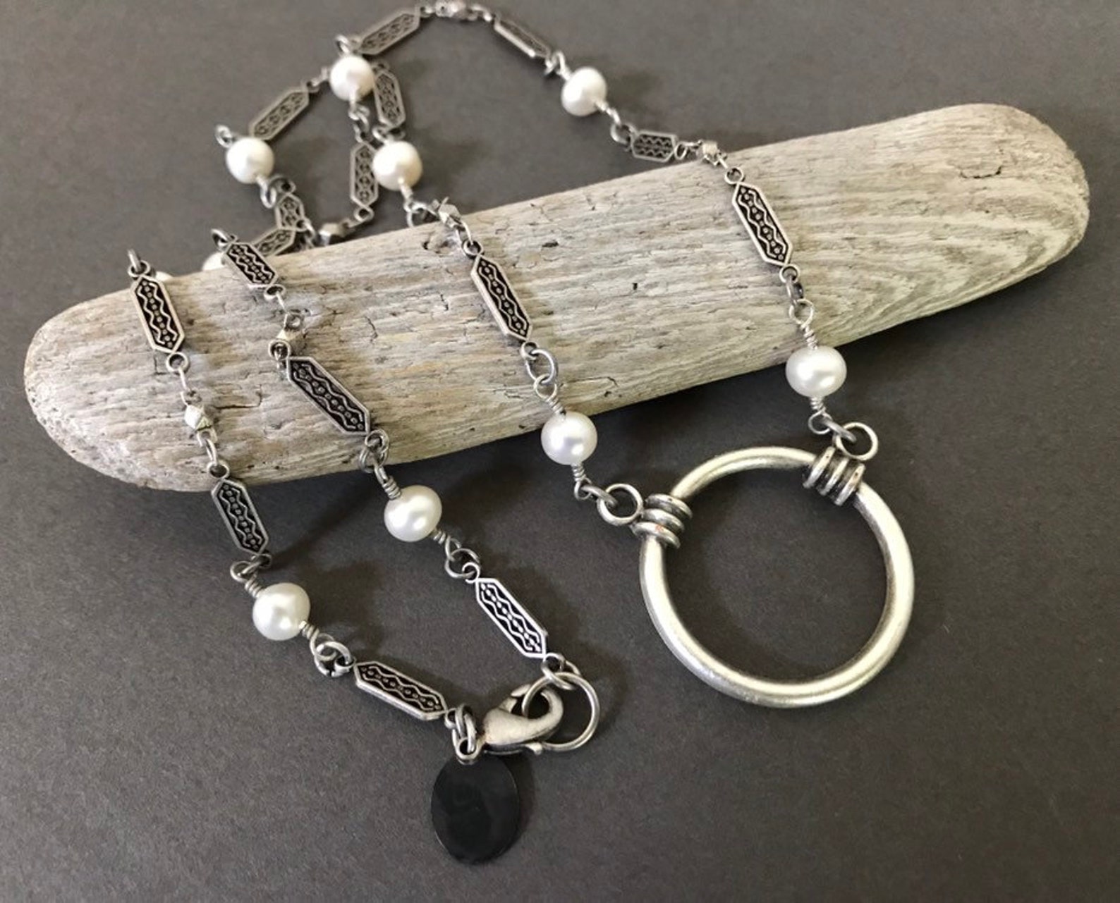 Matte Gold or Silver Pearl Eyeglass Lanyard, Fancy Eyeglass Necklace ...