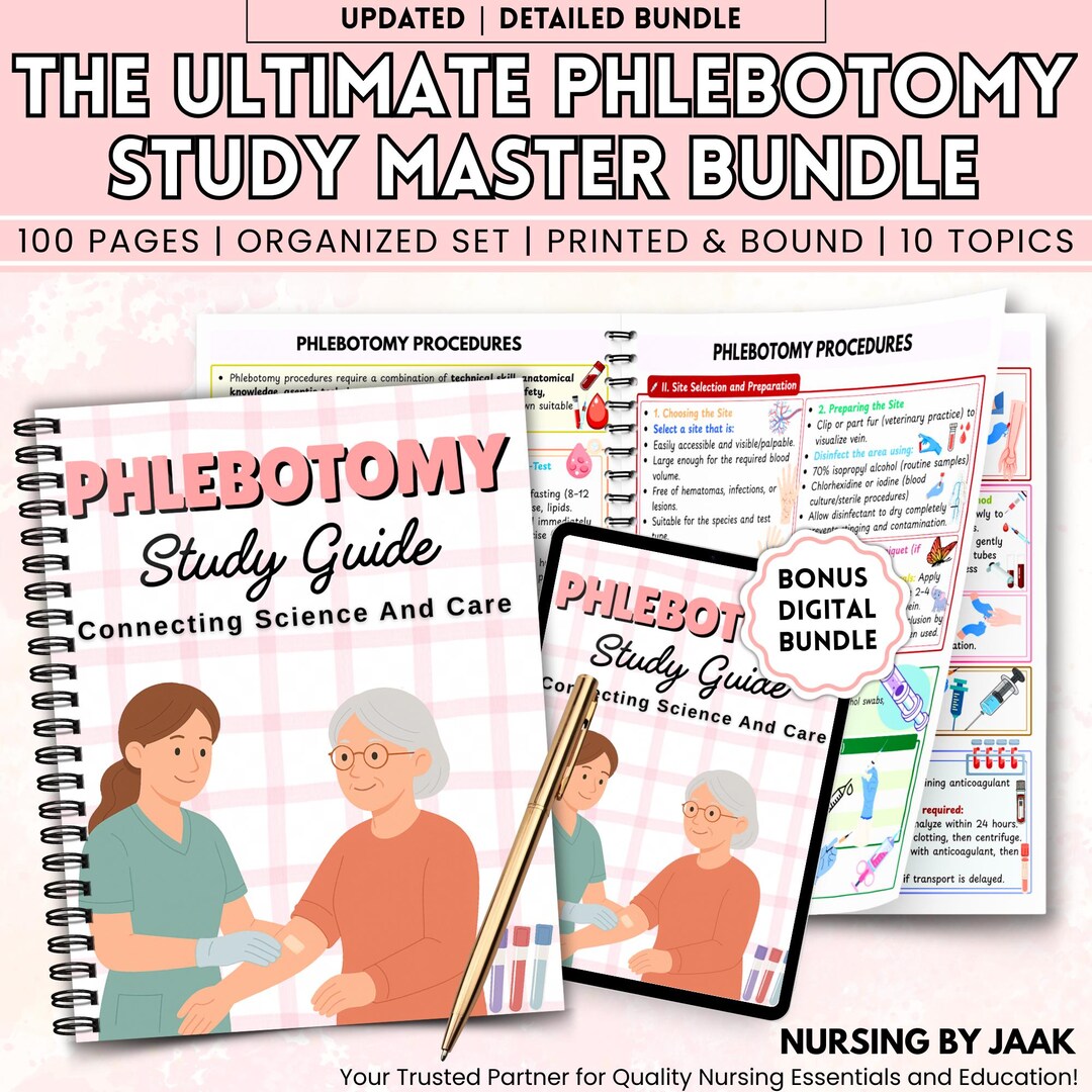 Phlebotomy Exam Prep Book | Physical Blood Draw Study Guide | Nursing ...