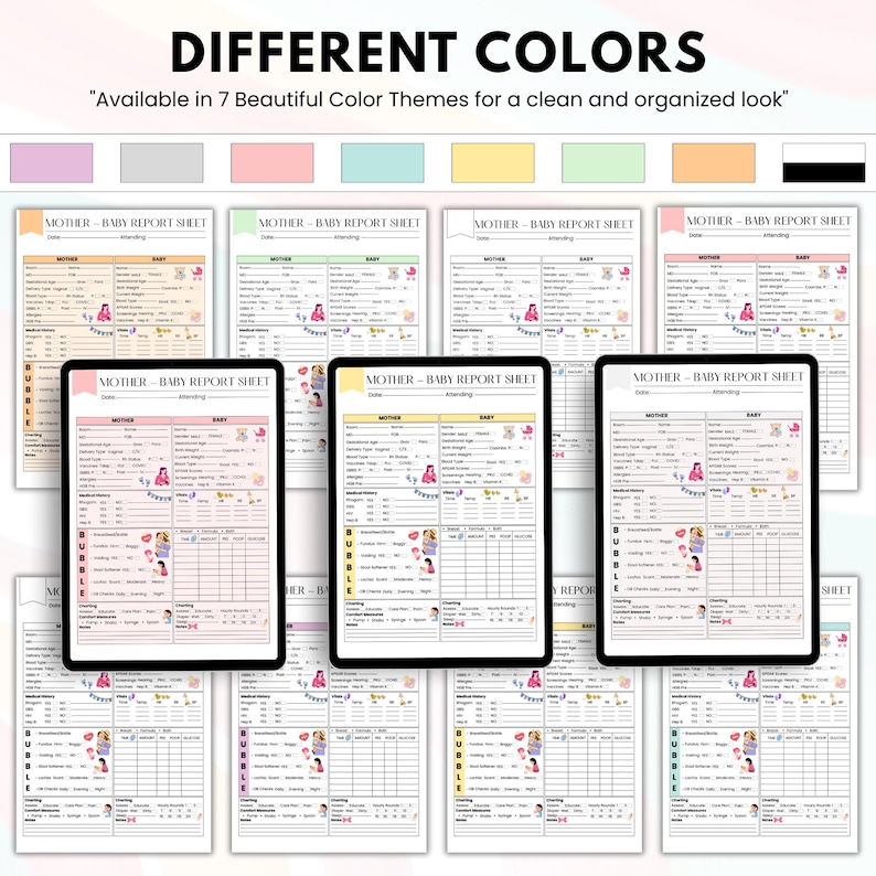 Editable Mother Baby Nurse Report Sheet | Postpartum Med-surg Shift ...