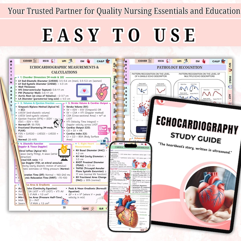 Echocardiography Study Guide PDF | 80 Pages Heart Ultrasound Review for ...